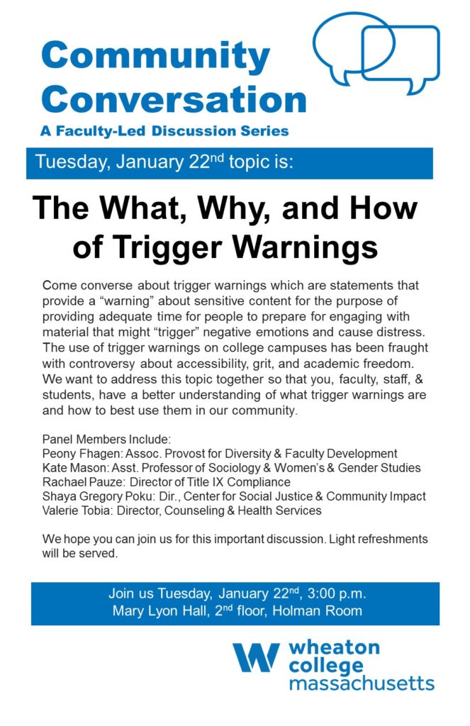 Community Conversation - The What, Why, and How of Trigger Warnings ... Community Conversation - The What, Why, and How of Trigger Warnings ...